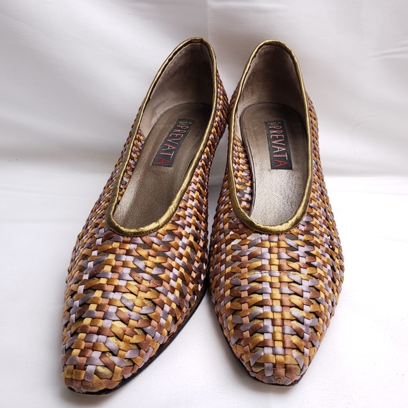 Prevata | Shoes | Prevata 9aa Mesh Woven Heels Leather Dress Heel ...